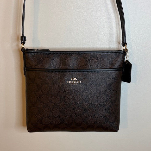Coach | Bags | Coach Signature Canvas Brown Crossbody Bag | Poshmark